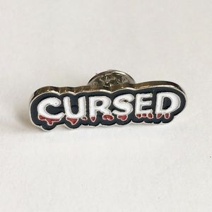 Jewelry | New Cursed Enamel Pin Black White Silver Red | Poshmark